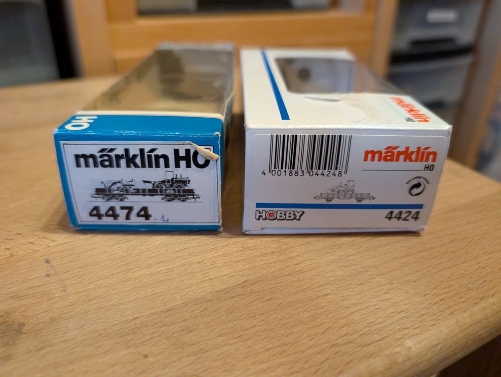 2 Märklin Niederbordwagen mit Bagger in OVP (4424, 4474) (Gebraucht) in ...