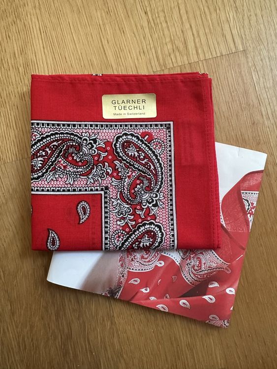 Original Glarner Tüechli, rotes Halstuch, Paisley Muster | Kaufen auf ...
