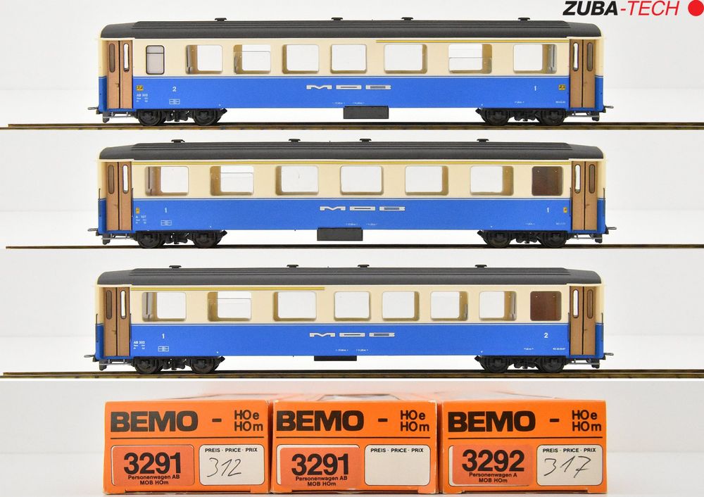 Bemo 3x EW I Personenwagen der MOB, H0m GS mit OVP | Kaufen auf Ricardo