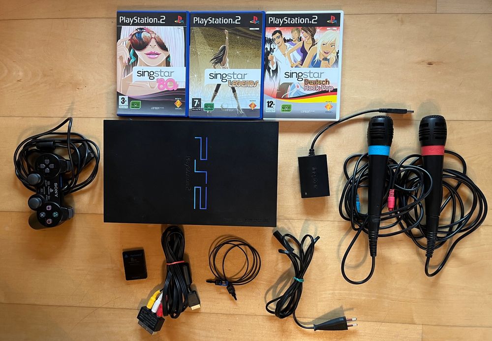 Playstation 2, 1 Controller, Zubehör Singstar inkl. 3 Spiele | Kaufen ...