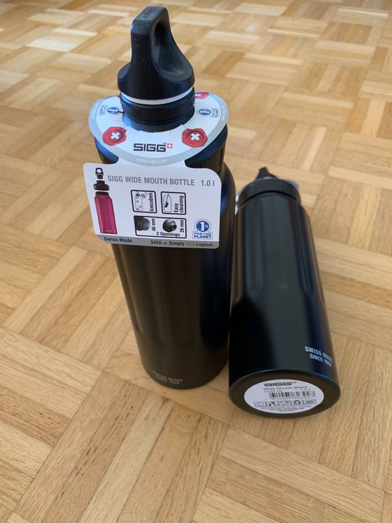 2 SIGG Flaschen neu, 1l, Öffnung weit+schmal | Kaufen auf Ricardo