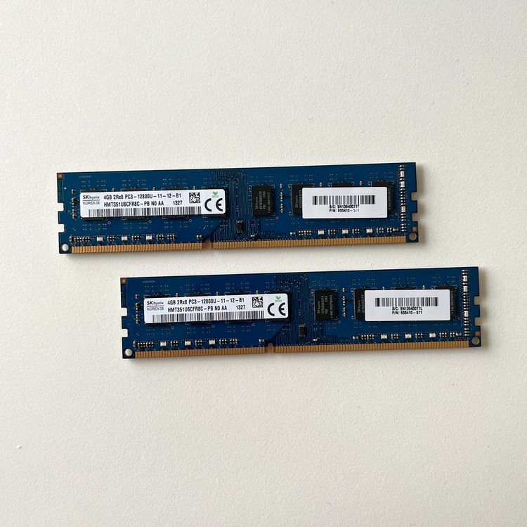 SR Hynix (2 x 4Gb) 2Rx8 PC3-12800U-11-12-B1 DDR3 240 Pins (Gebraucht) in Horw für CHF 24 – mit ...