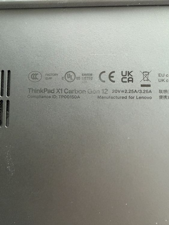 Lenovo ThinkPad X1 Carbon Gen 12 - i7, 32GB RAM, 1TB SSD (Neu (gemäss ...