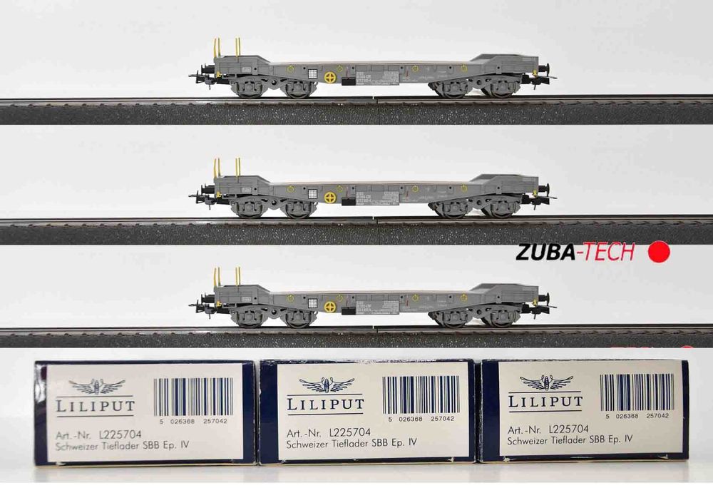 Liliput 3x L225704 Schweizer Tieflader SBB H0 GS mit OVP | Kaufen auf Ricardo