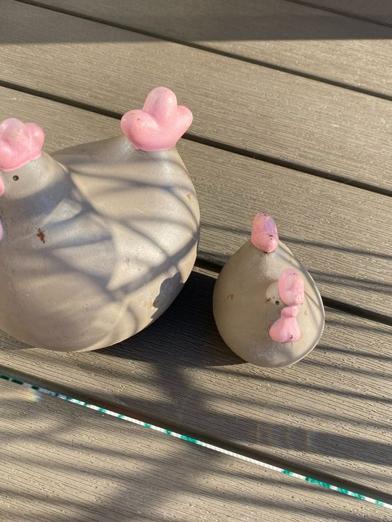 Deko Hühner Paar ,Sahbby Chic-Lila-grau | Kaufen auf Ricardo