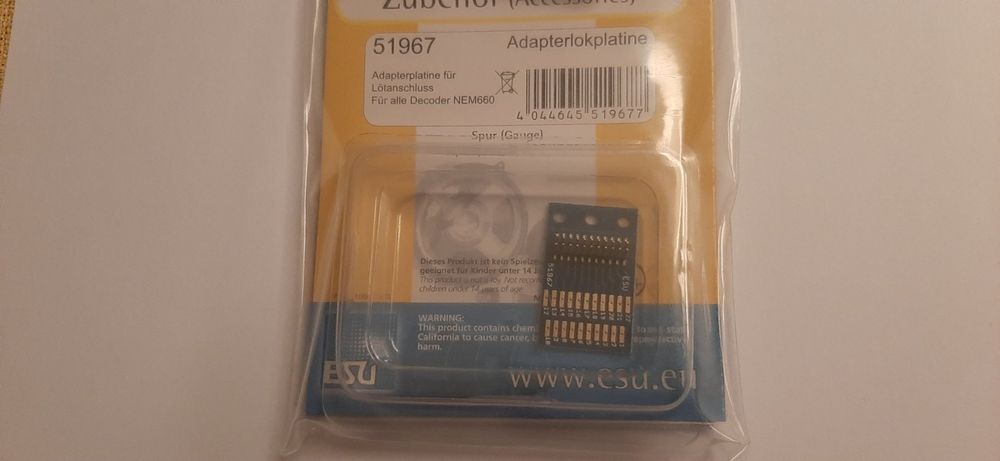 Adapterplatine ESU 51967 21-pin MTC (Neu und originalverpackt) in Dietlikon für CHF 6.8 – mit ...