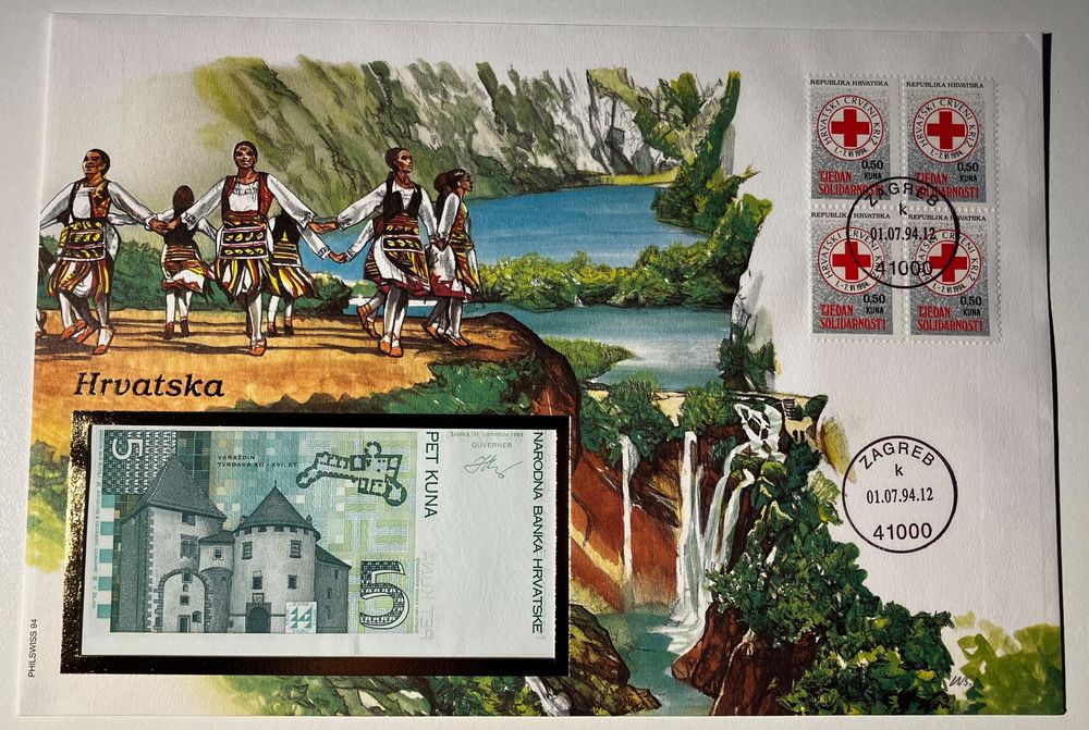 Banknotenbrief Kroatien 5 Kuna 1993 (Neu (gemäss Beschreibung)) in Algetshausen für CHF 5 – mit ...