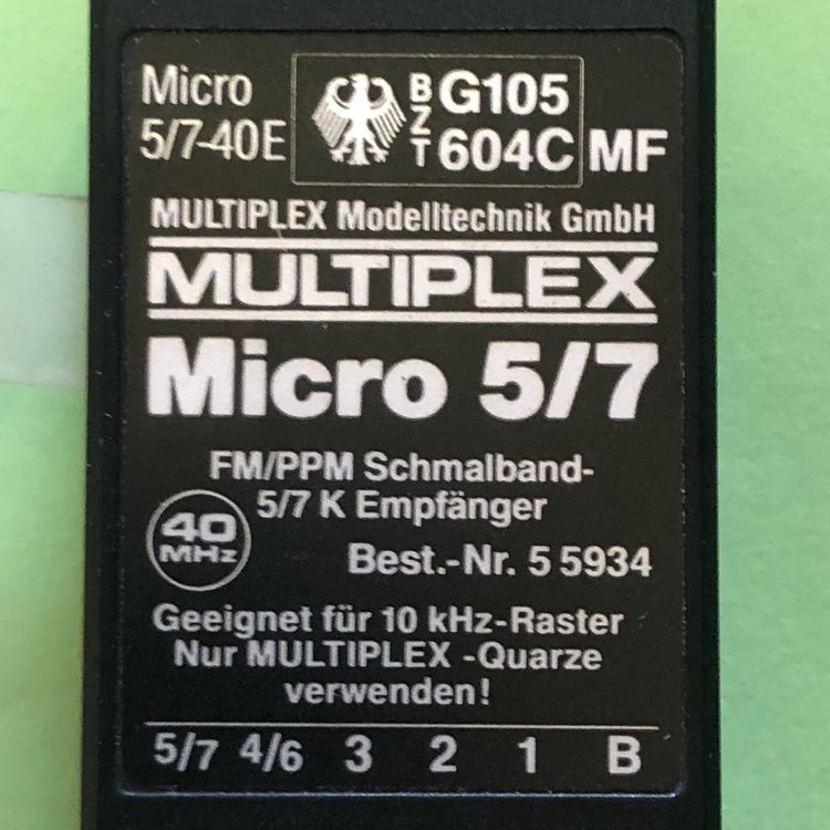 Multiplex Micro 5/7 K Empfänger FM/PPM Schmalband (Gebraucht) in ...