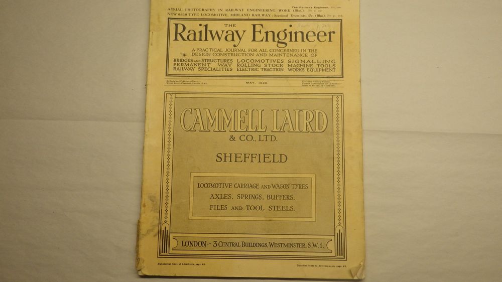 RAILWAY ENGINEER MAY 1920 SELTENES EISENBAHN HEFT VINTAGE (Gebraucht ...