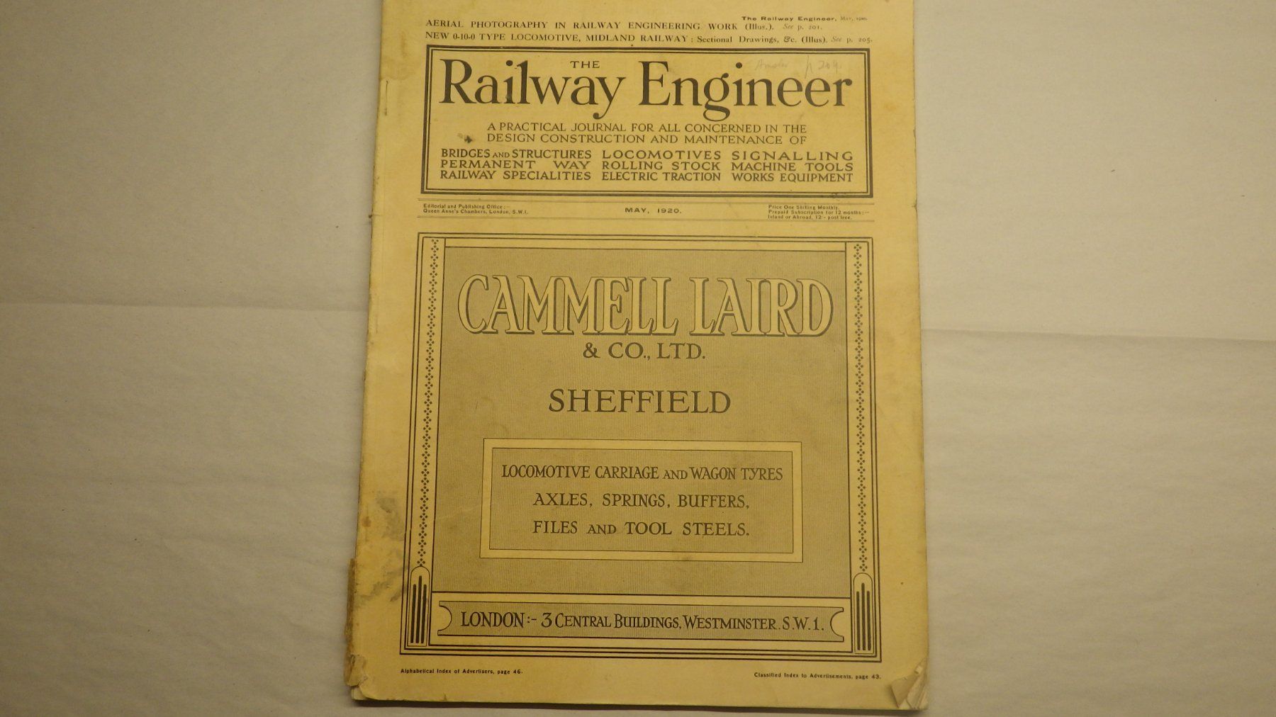 RAILWAY ENGINEER MAY 1920 SELTENES EISENBAHN HEFT VINTAGE (Gebraucht ...