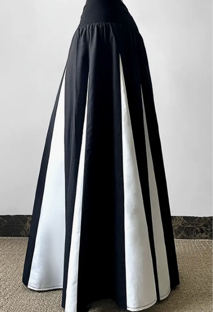 Gonna lunga nera con spacchi bianchi - Nuovo Collezione! (Nuovo e nell ...