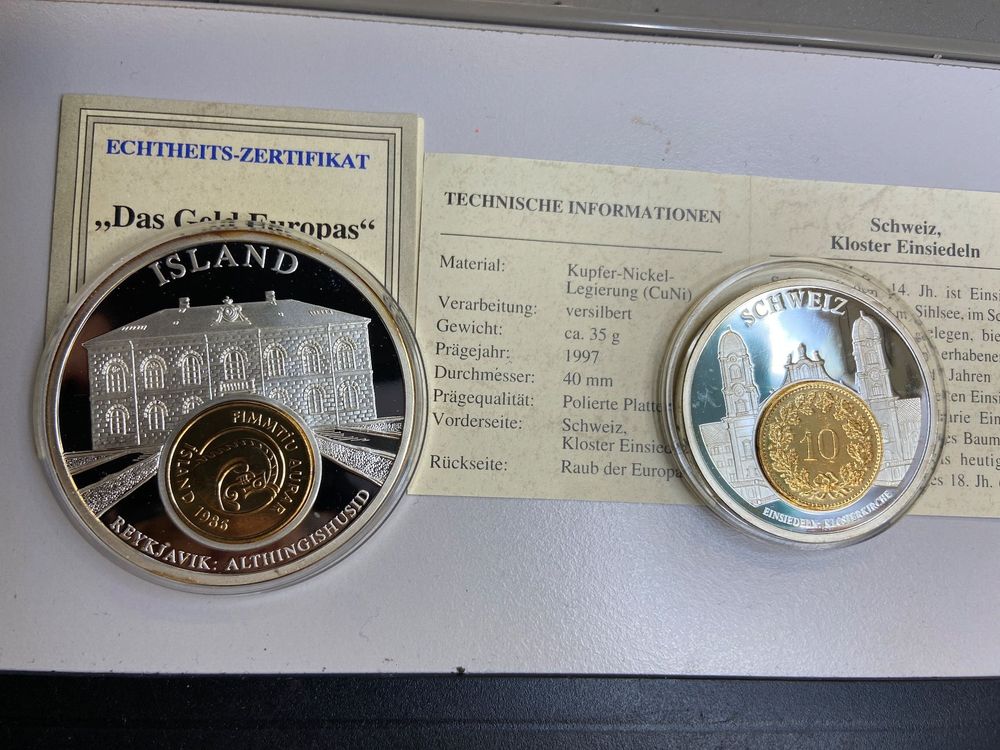 2 versch. Medaillen das Geld Europas (Neu und originalverpackt) in ...
