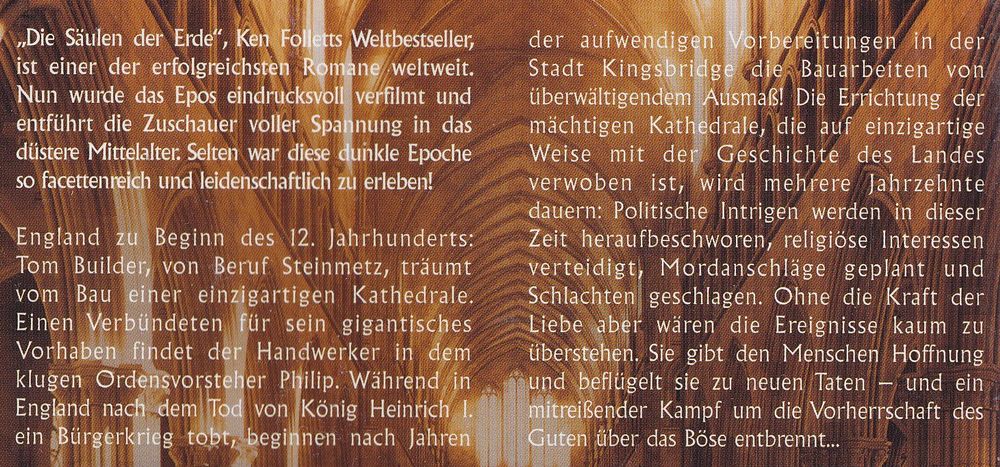 Ken Follett: Die Säulen der Erde & Tore der Welt,DVDs (Gebraucht) in ...