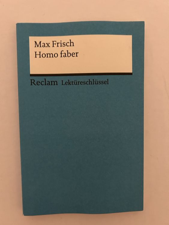 Lektüreschlüssel Max Frisch "Homo faber" Reclam (Neu (gemäss Beschreibung)) in Thun für CHF 1 ...