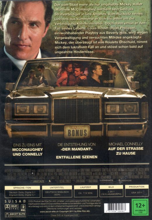 DVD: Der Mandant (mit: Matthew McConaughey) (Gebraucht) in Tägerig für ...