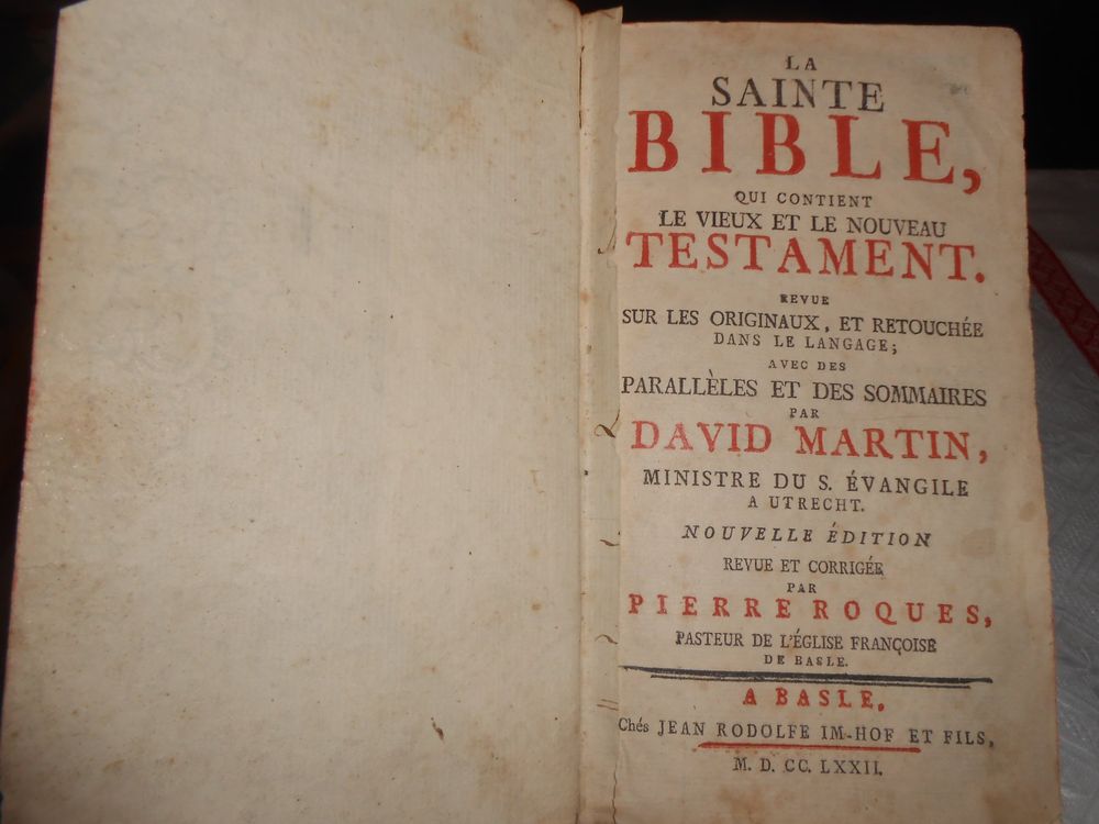 La Sainte Bible-David Martin (Gebraucht) in für CHF 56 – mit Lieferung auf Ricardo kaufen