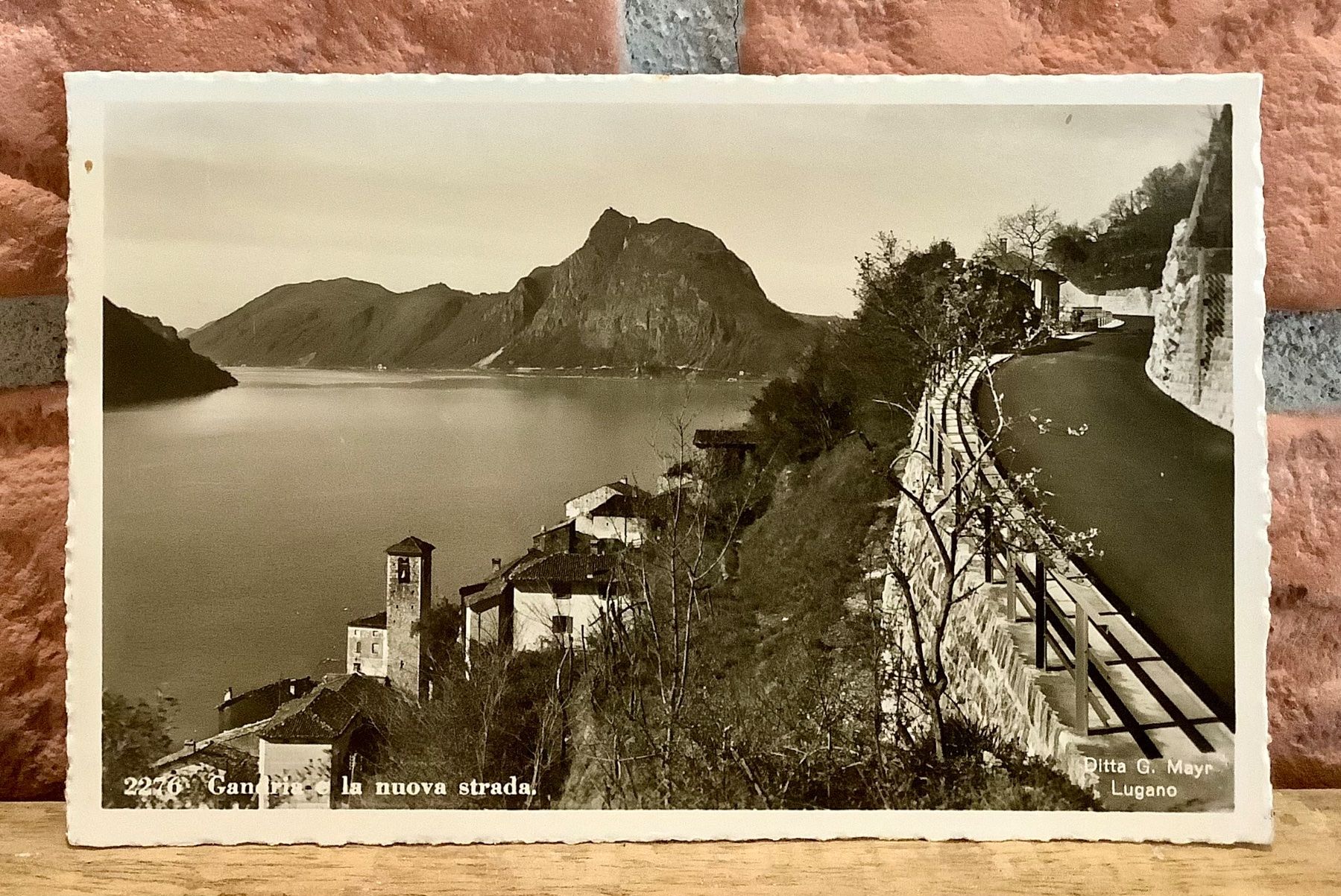 Alte Foto AK - GANDRIA e la nuova strada - Lago di Lugano (Gebraucht ...