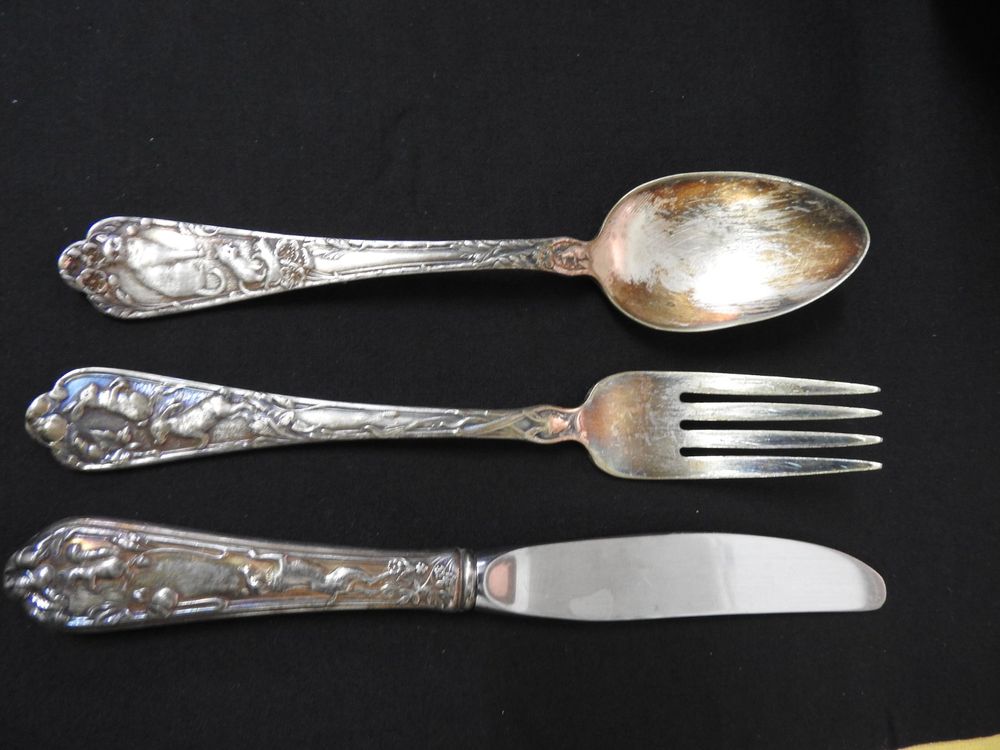 Antikes englisches Silberbesteck / Kinderset (Gebraucht) in Stetten AG für CHF 33 – mit ...