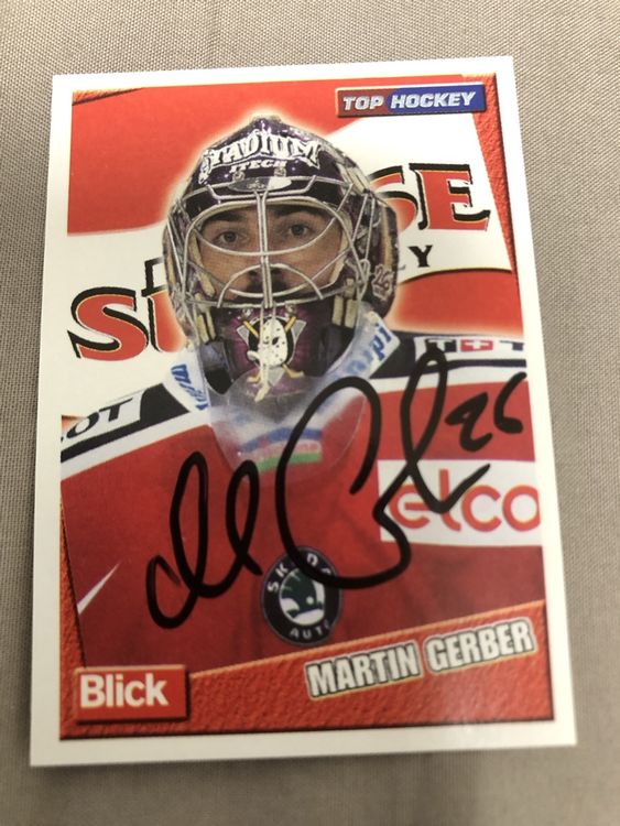 Martin Gerber SCL Tiger Kloten NHL Hockey Card signiert Stic (Gebraucht ...