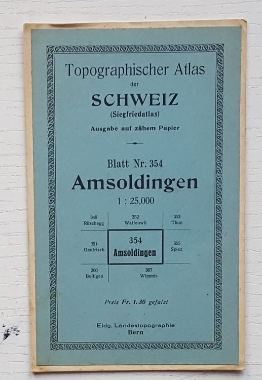Amsoldingen (Siegfriedatlas Blatt Nr. 354) 1921 (1:25'000) (Gebraucht ...