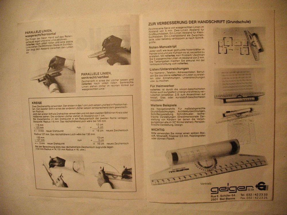 2 Zeichengeräte Rollertec U.K. Vintage mit Anleitung (Gebraucht) in Wil ...