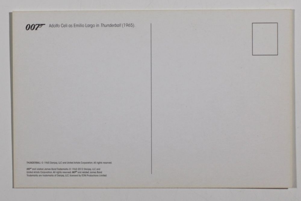 Postkarte James Bond 007 Bösewicht E.Largo /Adolfo Celi 1965 | Kaufen ... Postkarte James Bond 007 Bösewicht E.Largo /Adolfo Celi 1965 | Kaufen ...