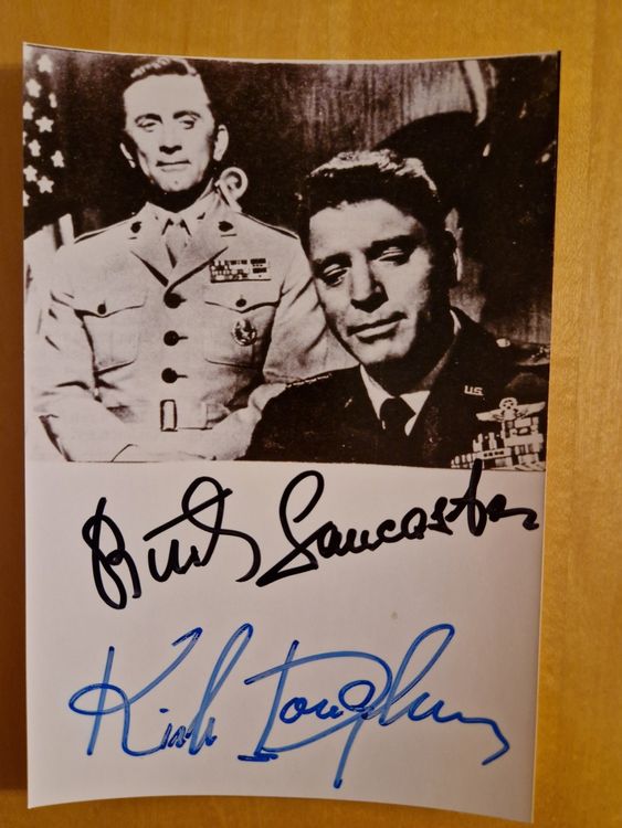 Kirk Douglas/Burt Lancaster, Original Autogramm auf Foto s/w (Gebraucht ...