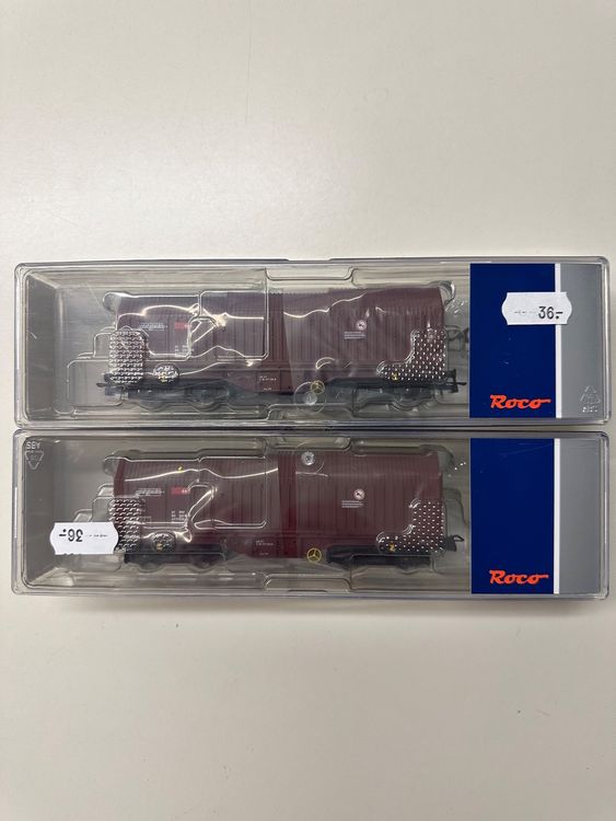 2x ROCO 77430 Teleskophaubenwagen, SBB H0 (Neu und originalverpackt) in ...