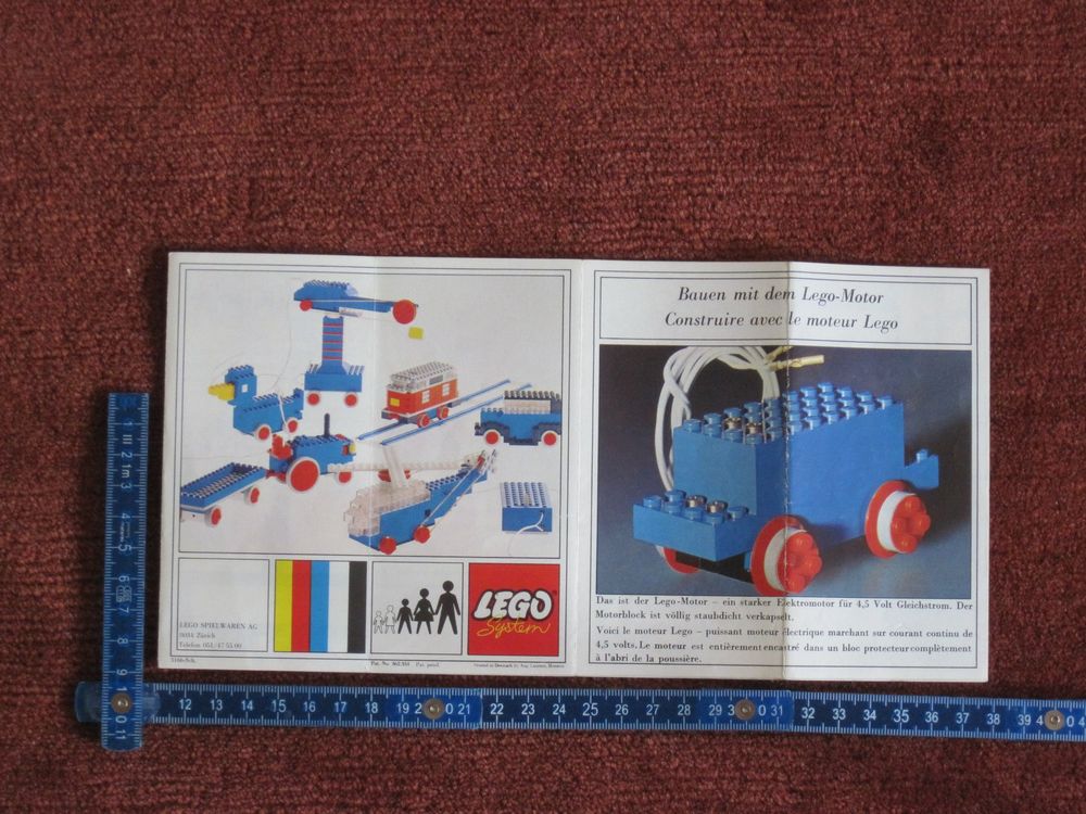 Prospekte Motor 4.5 V von LEGO 2 Stück (Gebraucht) in Feuerthalen für ...