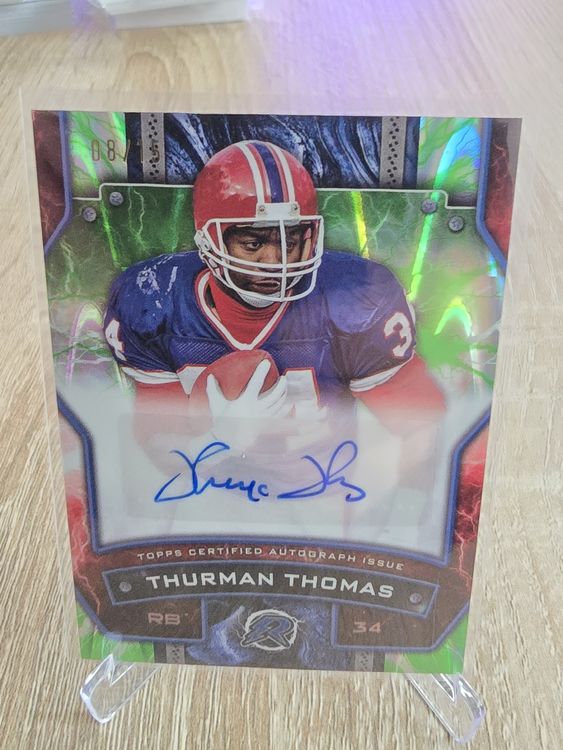 Topps Resurgene Thurman Thomas Auto /15 Lime Green Refractor (Neu ...