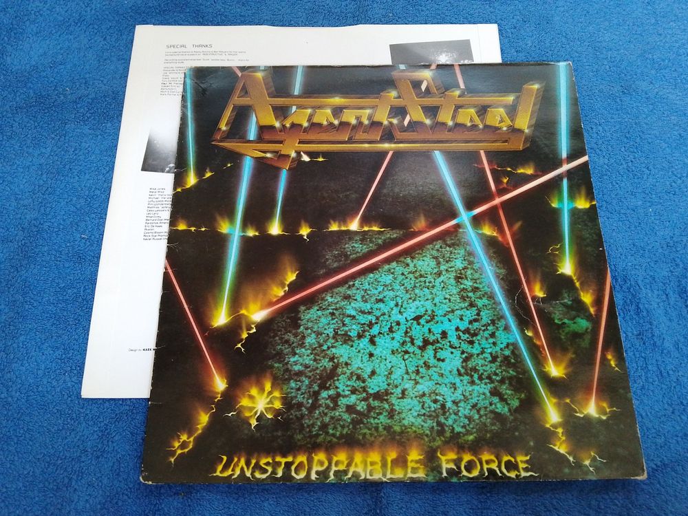 AGENT STEEL - unstoppable force 12" VG+ first uk press +OIS (Gebraucht ...