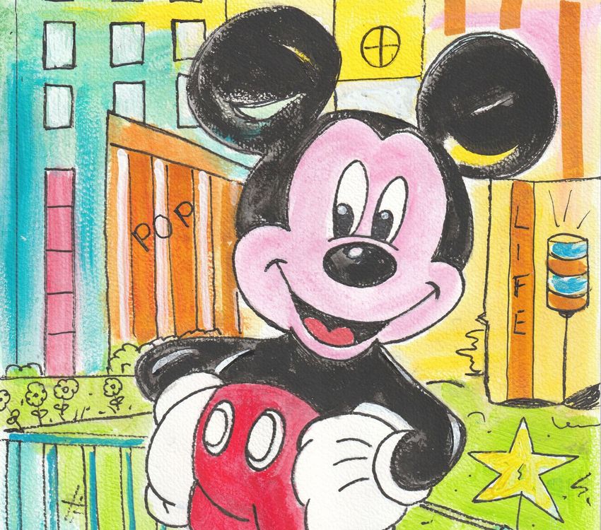 Gemälde Pop Art Mickey Mouse Künstler: Manuela Reitz (Neu (gemäss ...
