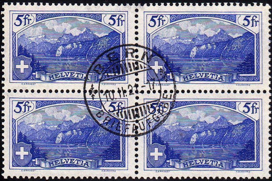 1921: 5 Fr.Rütli - Luxus-Viererblock ! SBK 325.-- | Kaufen auf Ricardo