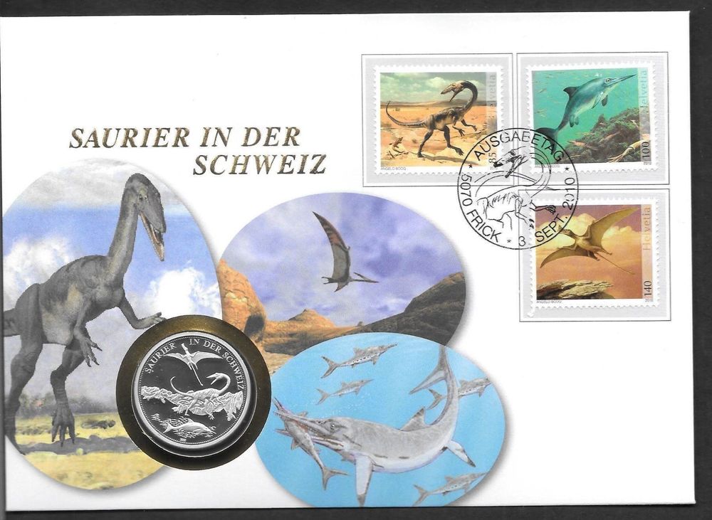 Numisbrief Serie 1359-1361 Saurier in der Schweiz ET 3.92010 (Neu ...