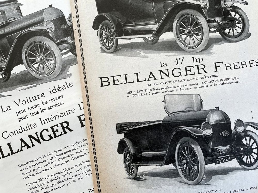Belanger Car - 2 alte Werbungen / Anciennes publicités 1920 | Kaufen ...