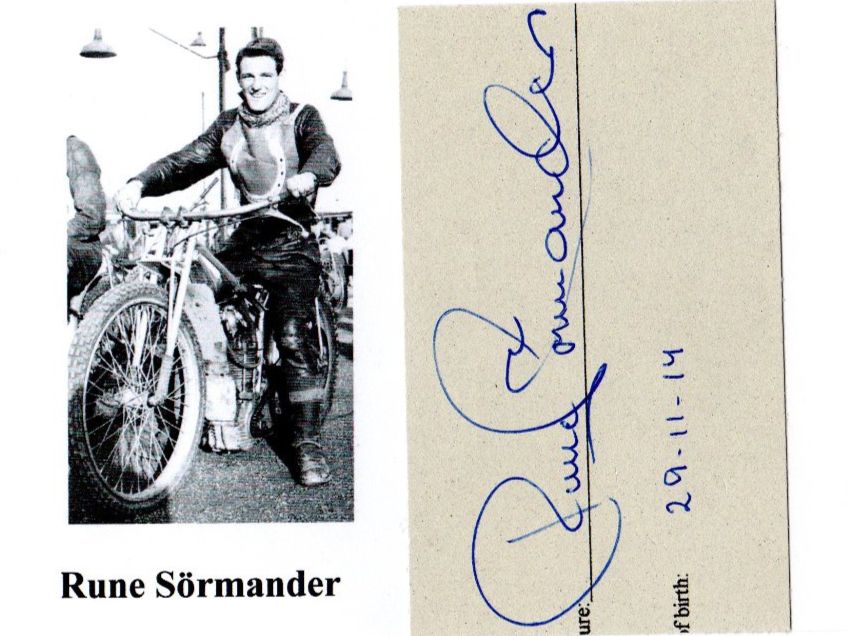 Autogramm von Motorrennfahrer / Speedway Rune Sörmander SWD | Kaufen ...