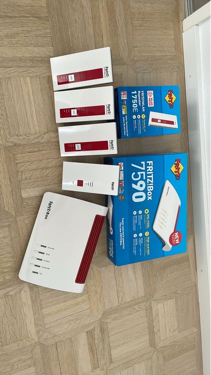 FRITZ!Box 7590 WLAN Router und 4 Repeater (Gebraucht) in Möhlin für CHF ...