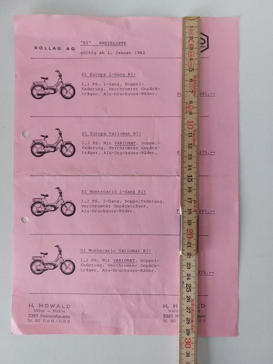 Prospekt Mofa Piaggio Ciao Preisliste | Kaufen auf Ricardo