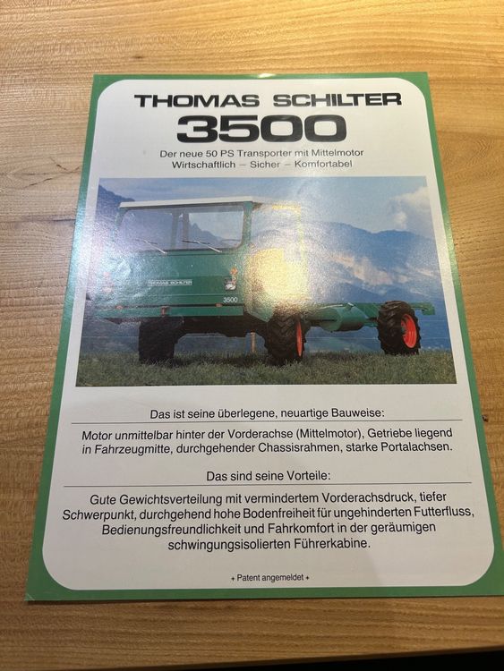 Originaler Thomas Schilter 3500 Prospekt (Gebraucht) in Lienz für CHF ...