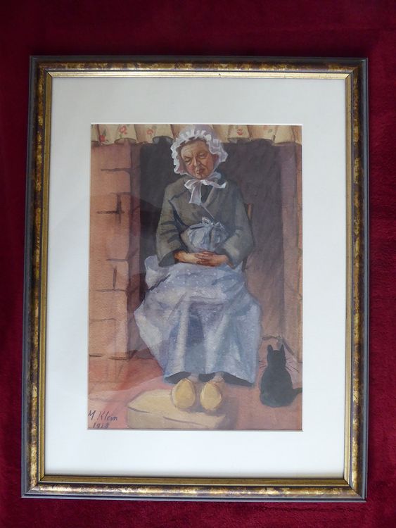 AQUARELLE 1928 DE "MIES" MARIA KLEIN SUBLIME FEMME ET CHAT (Gebraucht ...