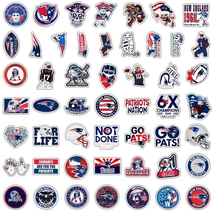 New England Patriots NFL Football USA Ball 50 tlg Stickerset (Neu und ...