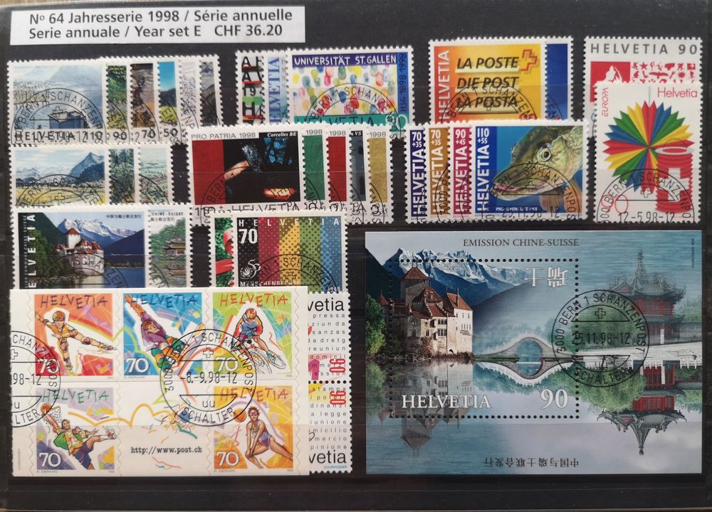 Schweiz Jahresserie 1998 ET gestempelt (Neu und originalverpackt) in ...