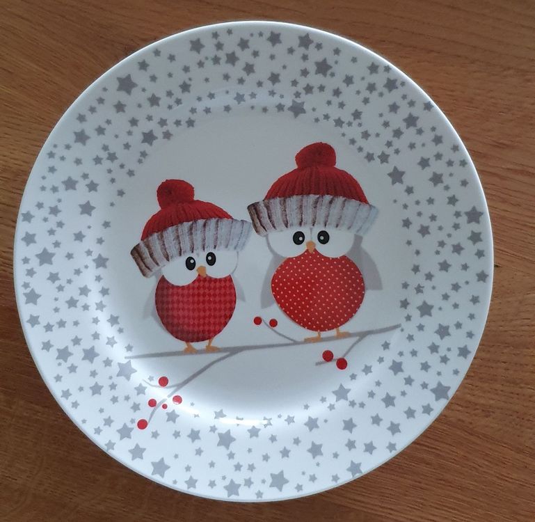 8 süsse kleine Teller mit Vögelchen für die Winterzeit (Gebraucht) in ...