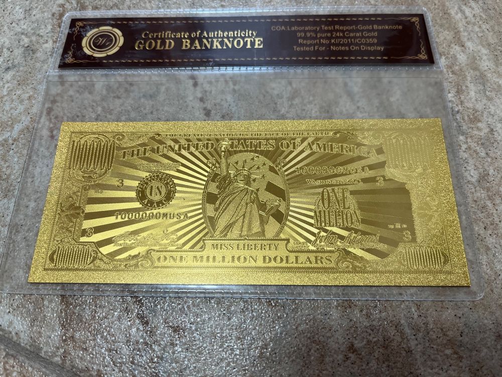 1 Million Dollar Gold banknote | Kaufen auf Ricardo