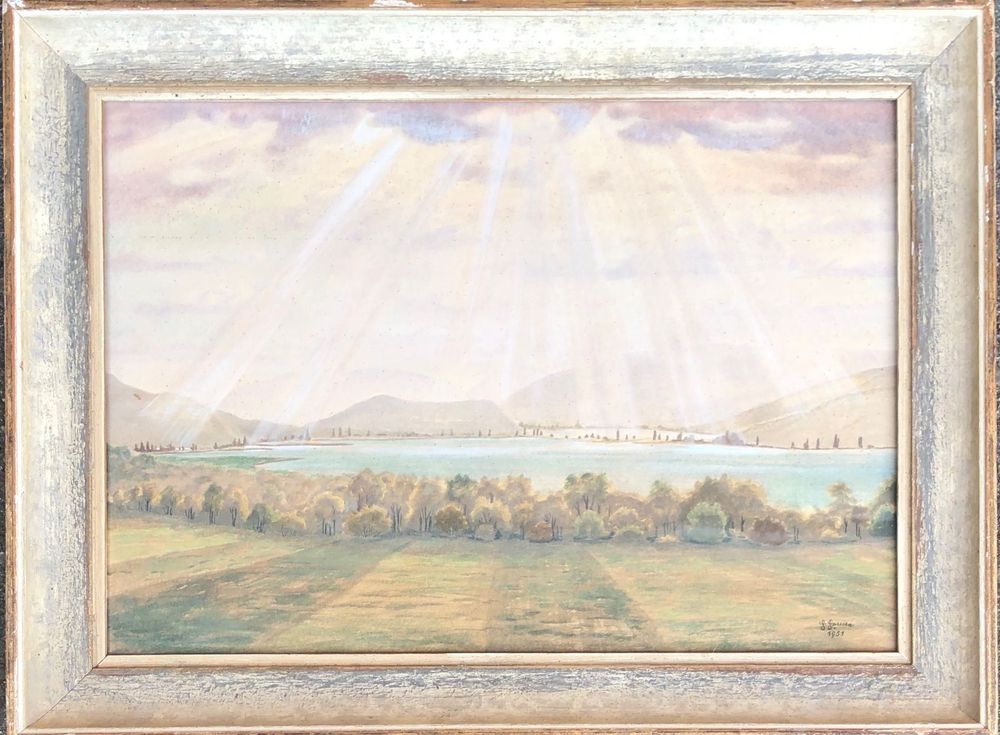 Alte Aquarell Landschaft unleserlich Sig | Kaufen auf Ricardo