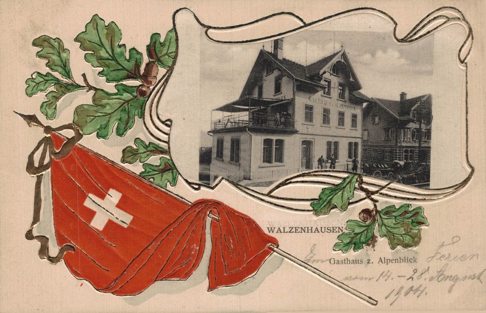 Walzenhausen. Gasthaus z. Alpenblick, Prägerand mit Fahne (Gebraucht) in Bronschhofen für CHF 15 ...