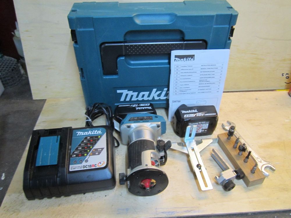 Makita Akku Oberfräse DRT50 Fräser 8 mm Makita Box (Gebraucht) in für ...