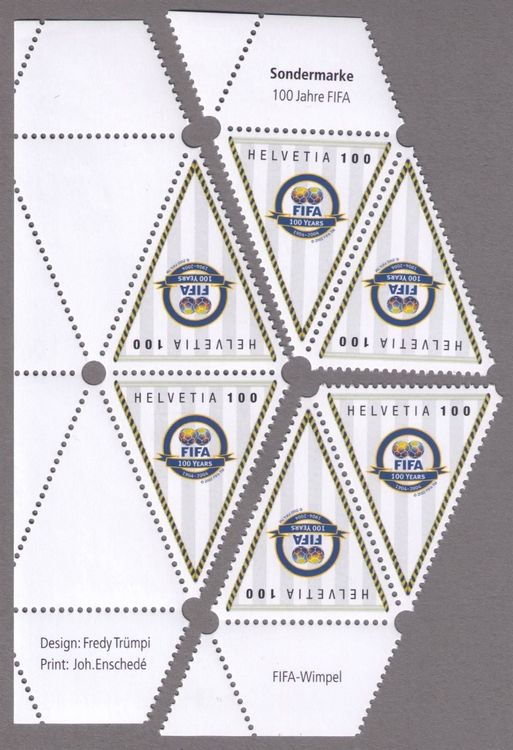 2004_1110_Fussball Wimpel 100 Jahre FIFA_Alle 3 PAARE ! ** (Neu (gemäss ...