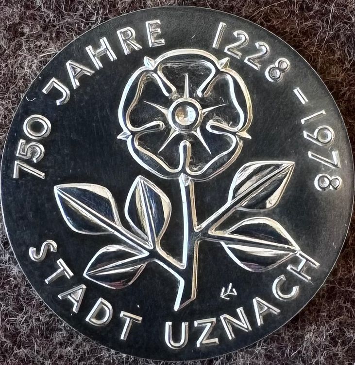 Gedenkmedaille 750 Jahre Stadt Uznach 1228-1978 (Gebraucht) in Rehetobel für CHF 20 – mit ...