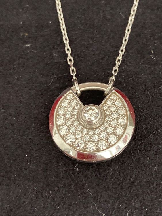 Cartier Collier Amulette Weissgold mit Diamanten Np.8600.- (Gebraucht ...